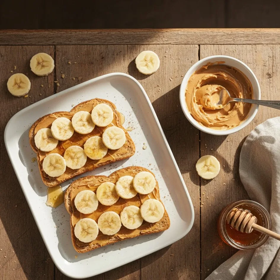 5 minutes Peanut Butter Banana Toast: best & easy Recipe